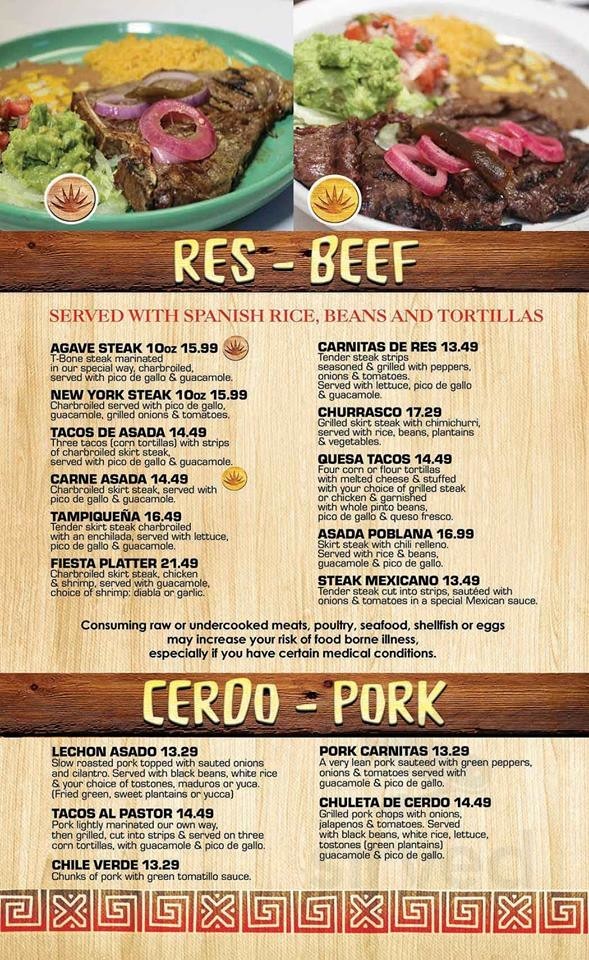 Agave Fresh Mex Restaurant and Cantina | Ormond Beach, FL menu in ...