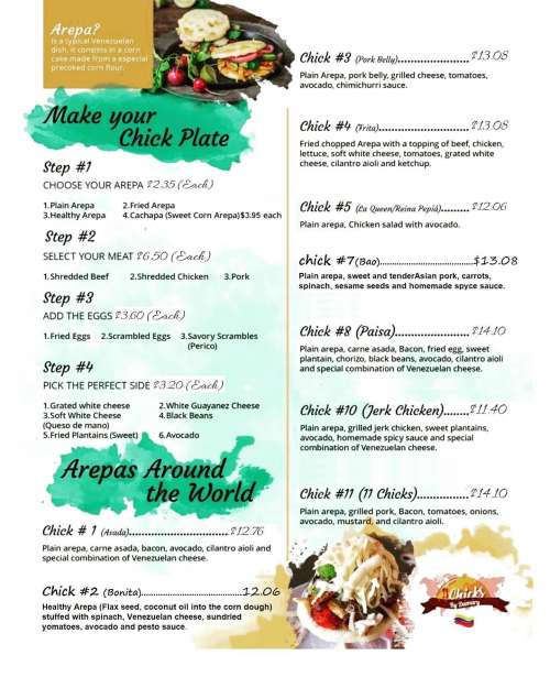 11 Chicks Yummy Creations menu in St. Petersburg, Florida, USA