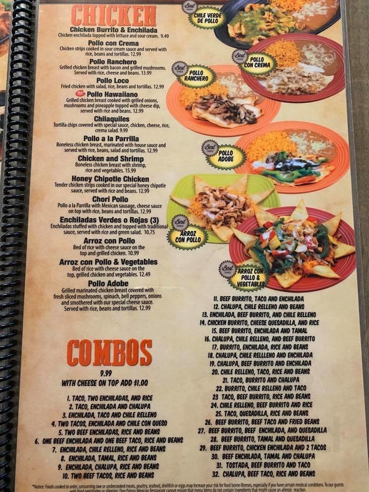 Don Patron Oakland menu in Oakland, Maryland, USA