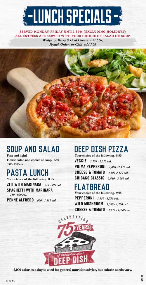 Uno Pizzeria Grill Menu In Oakland Maryland USA