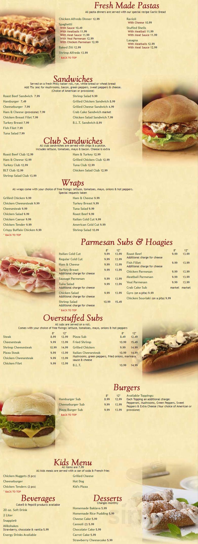 Middle River Pizzeria menu in Middle River, Maryland, USA