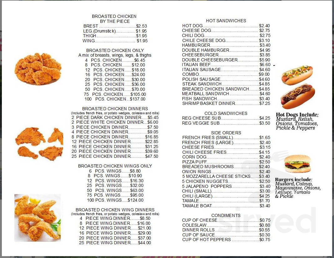 Firehouse Broasted Chicken menus in Midlothian, Illinois, United States