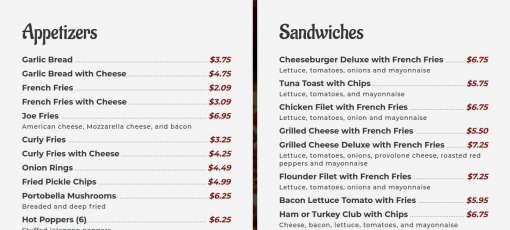 Menu for Simona's Pizzeria in Petersburg, VA | Sirved