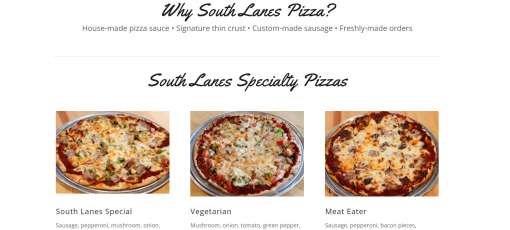 Menu for South Lanes Pizza in La Crosse, WI | Sirved