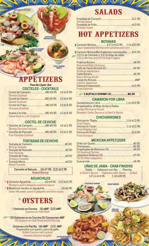 Ostioneria Michoacan menu in Katy, Texas, USA