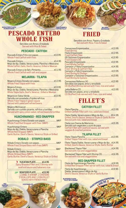 Ostioneria Michoacan menu in Katy, Texas, USA