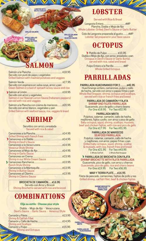 Ostioneria Michoacan menu in Katy, Texas, USA