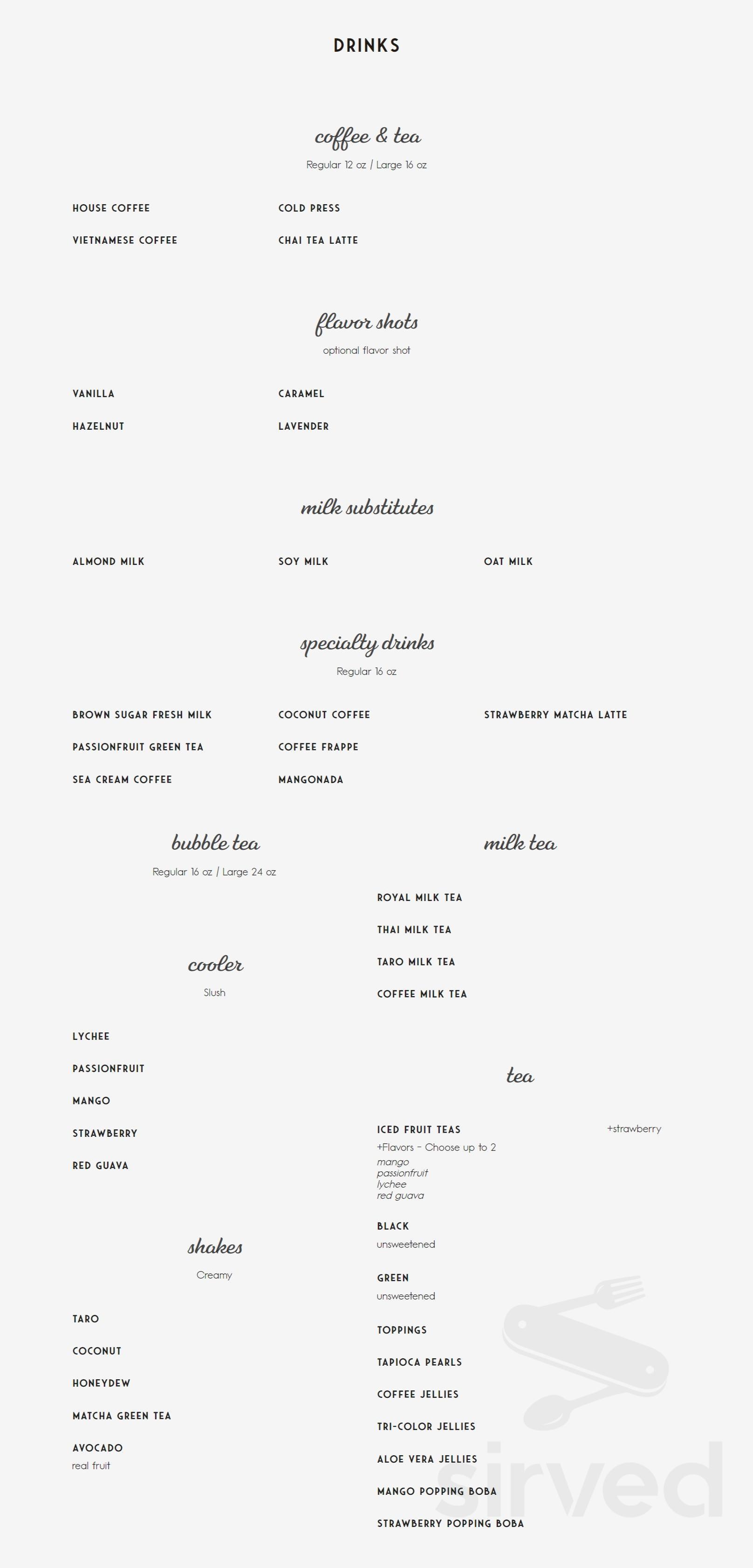 Menu for Mi-Sant Kitchen & Bakery in Roseville, MN | Sirved