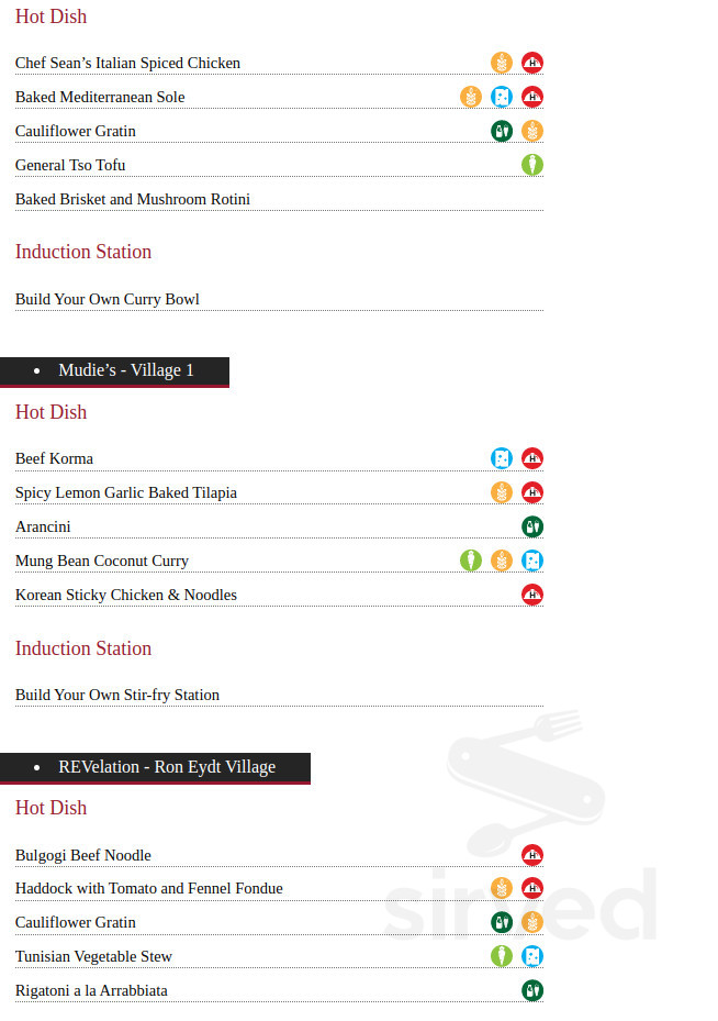 Rolltation menu in Waterloo, Ontario, Canada