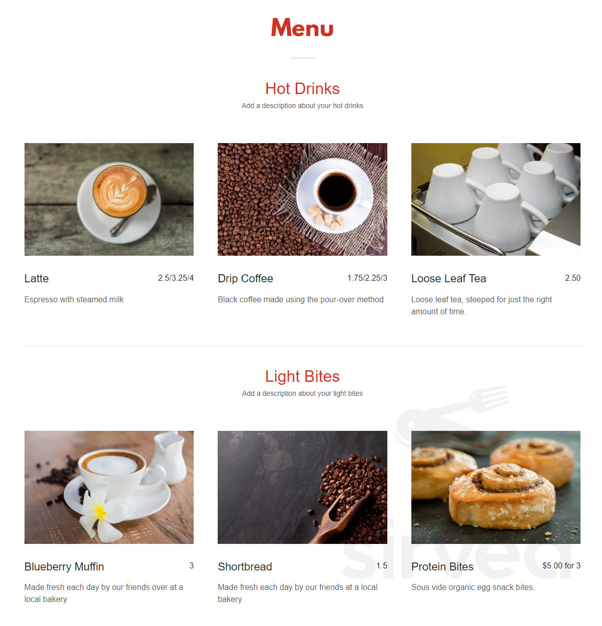 Lola Coffee menu in Phoenix, Arizona, USA