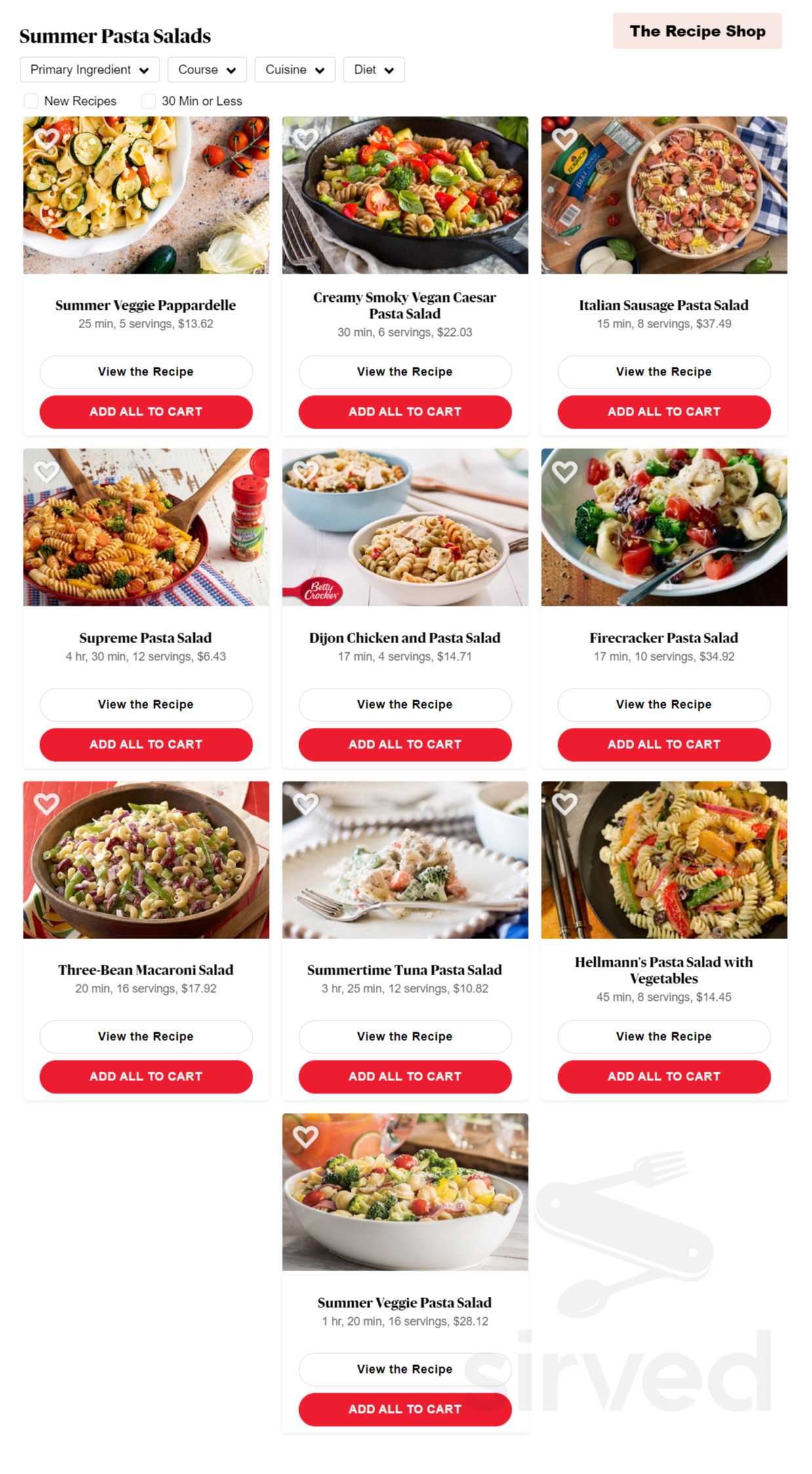 Menu - Cortlandt NY's ShopRite of Cortlandt | Sirved