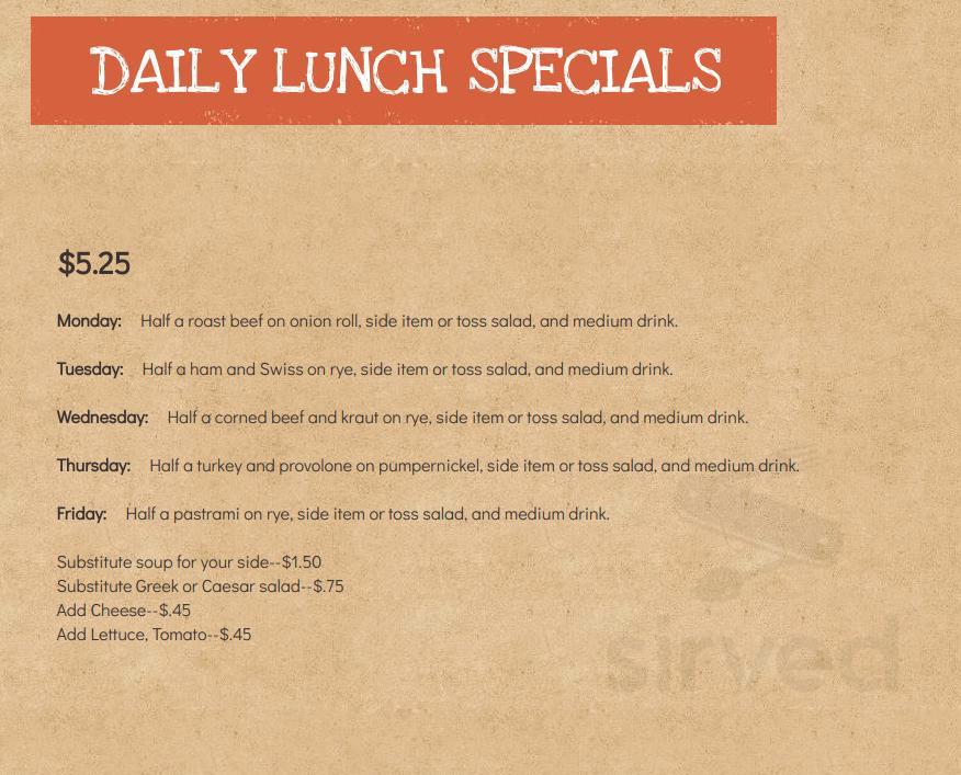 Crossings Deli menus in Columbia, South Carolina, United States