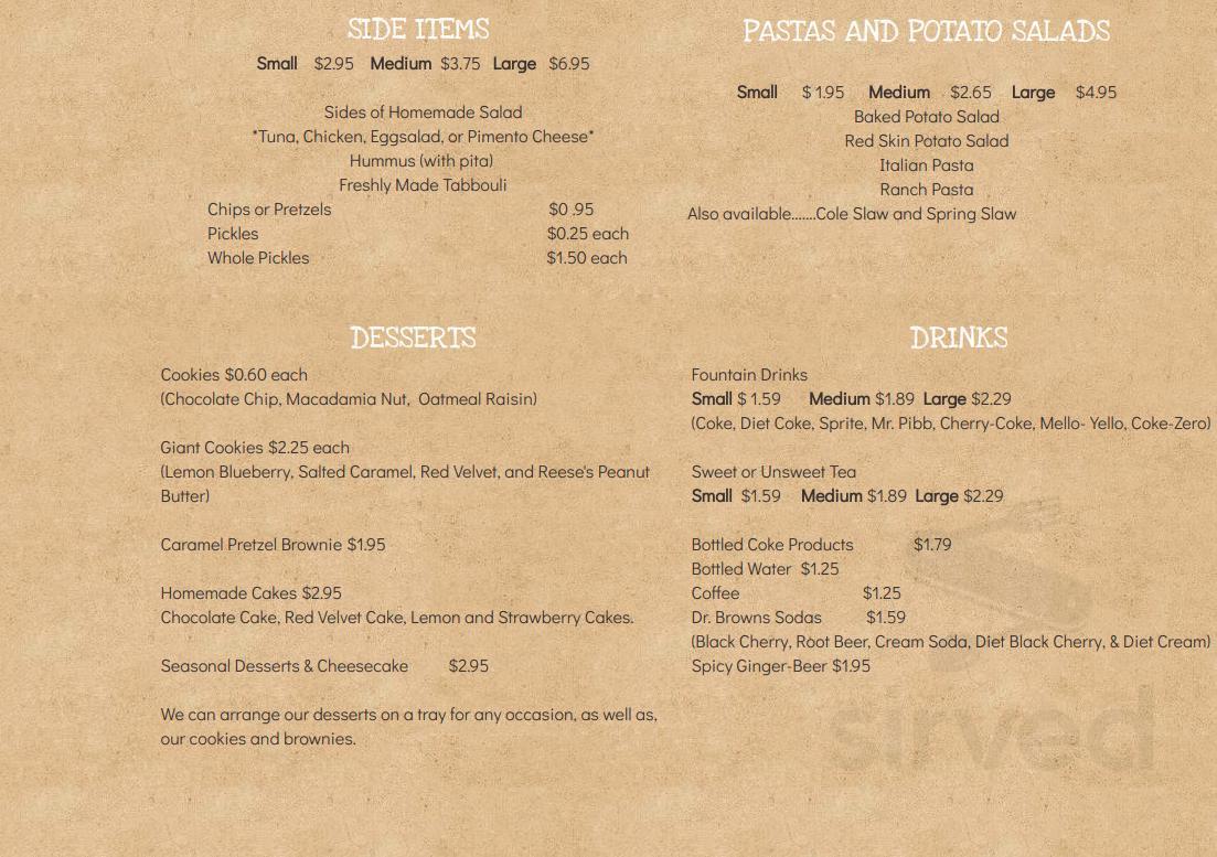 Crossings Deli menus in Columbia, South Carolina, United States