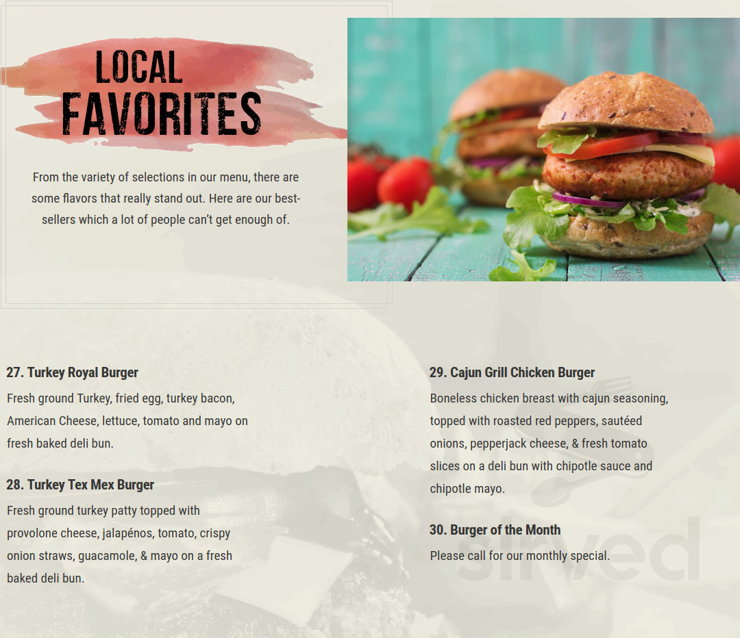 30 Burgers menu in Linden, New Jersey, USA