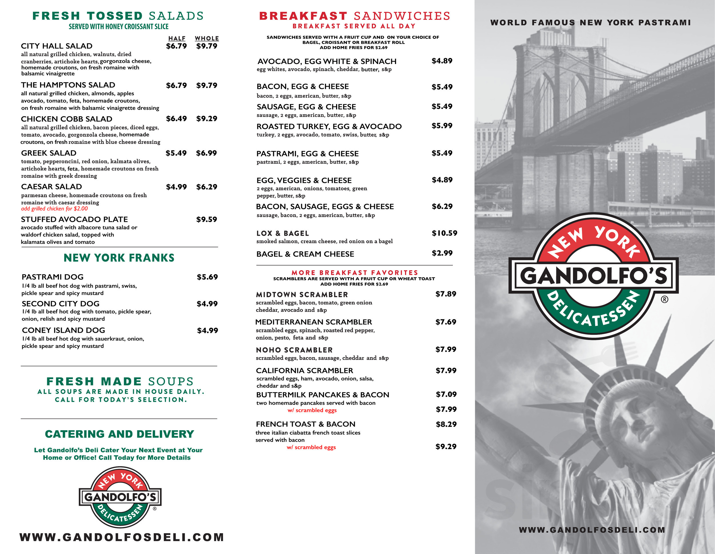 Gandolfo's New York Deli menus in Provo, Utah, United States