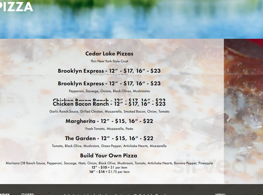 Linden inn menu in Hartford, Wisconsin, USA