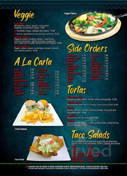 Señor Taco menu in Senoia, Georgia, USA