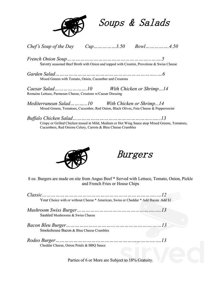 Burgoyne Grill menus in Ticonderoga, New York, United States