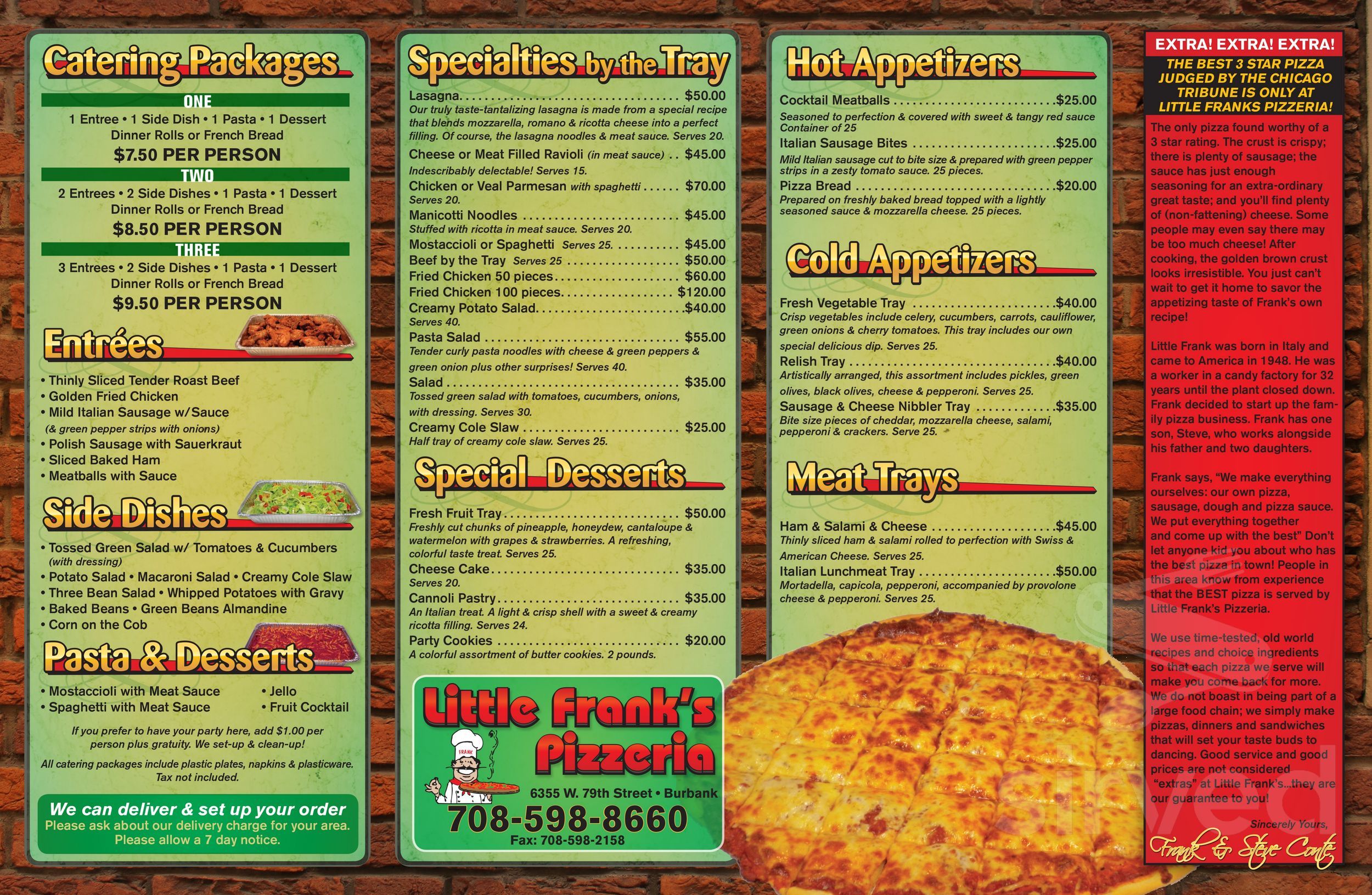 Little Frank's Pizzeria menus in Burbank, Illinois, United States