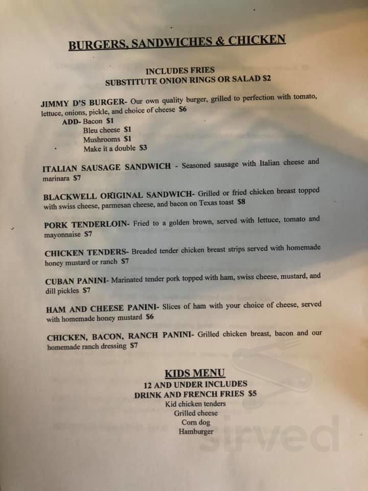 Menu - Eminence MO's The Rich Country B and B | Sirved