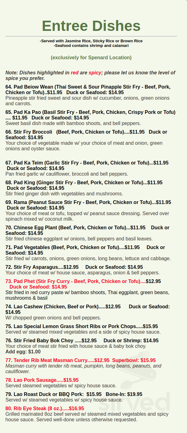 Pho Lena Express menus in Anchorage, Alaska, United States