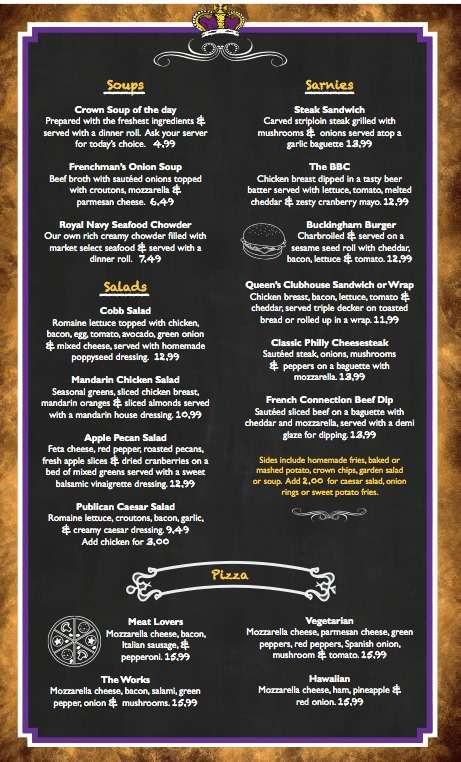 Crown & Moose menu in Corner Brook, Newfoundland and Labrador, Canada