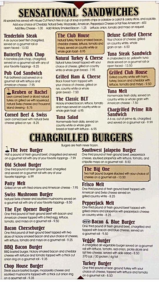 Menu - Germantown WI's Ivee's at Main | Sirved