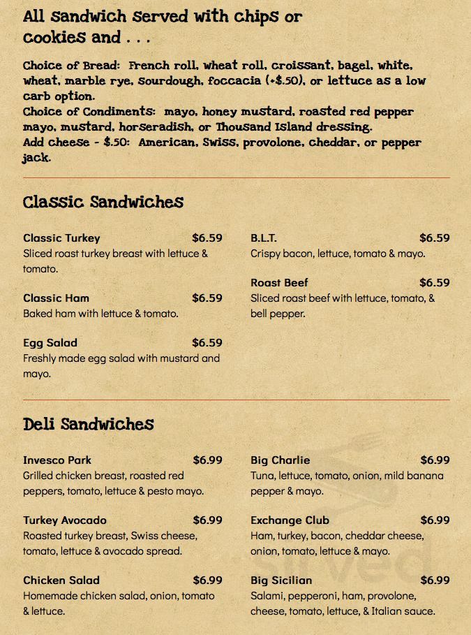 1801 Eatery menu in Denver, Colorado, USA