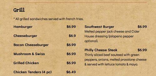 1801 Eatery menu in Denver, Colorado, USA