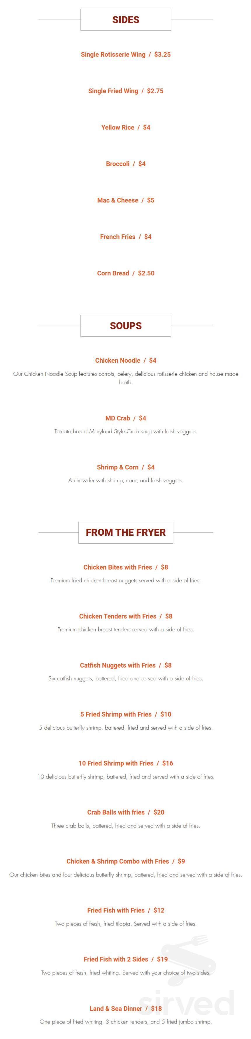 Shareef's House of Wraps menu in Baltimore, Maryland, USA