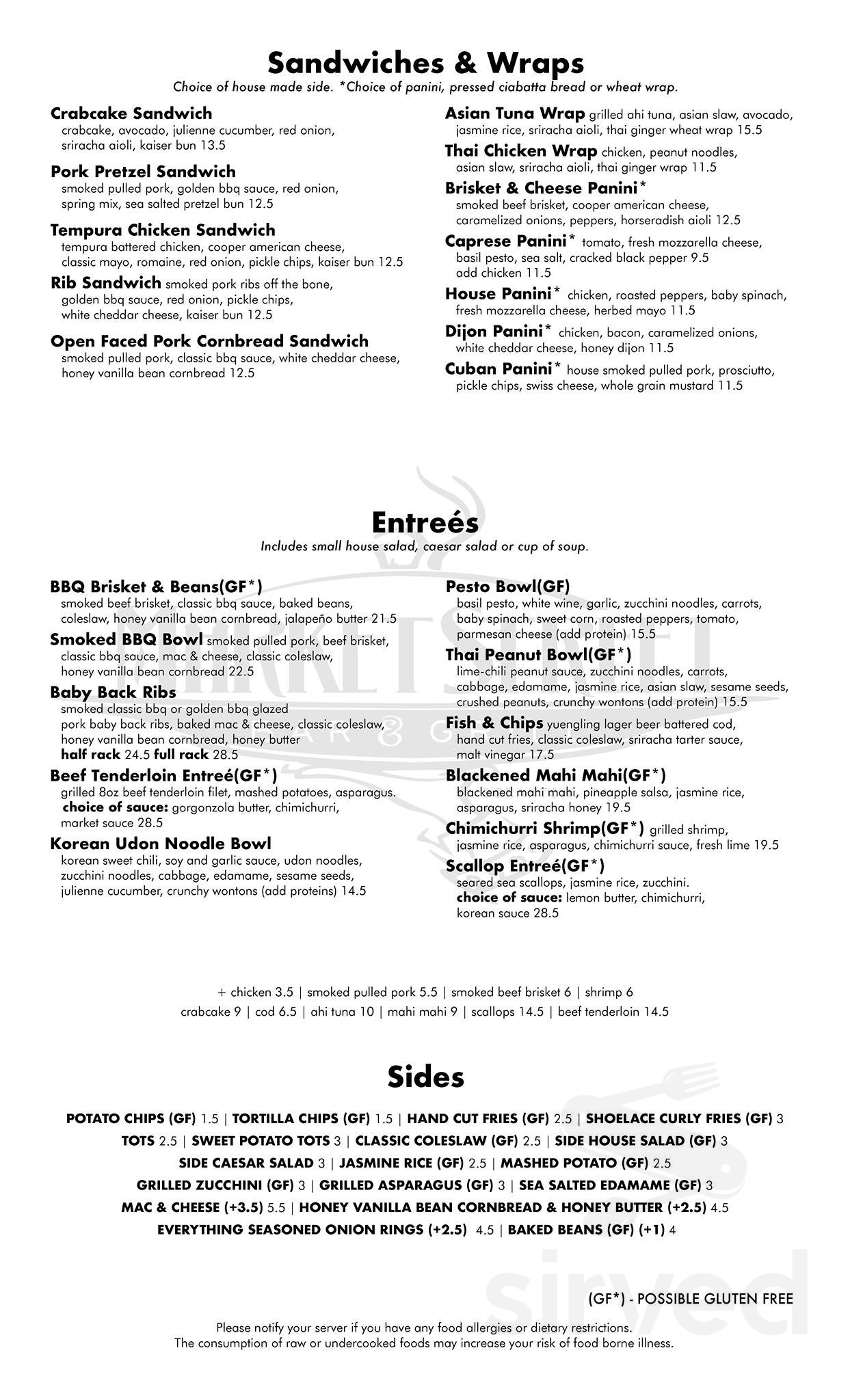 Menu for Market Street Bar & Grill in Scranton, PA | Sirved