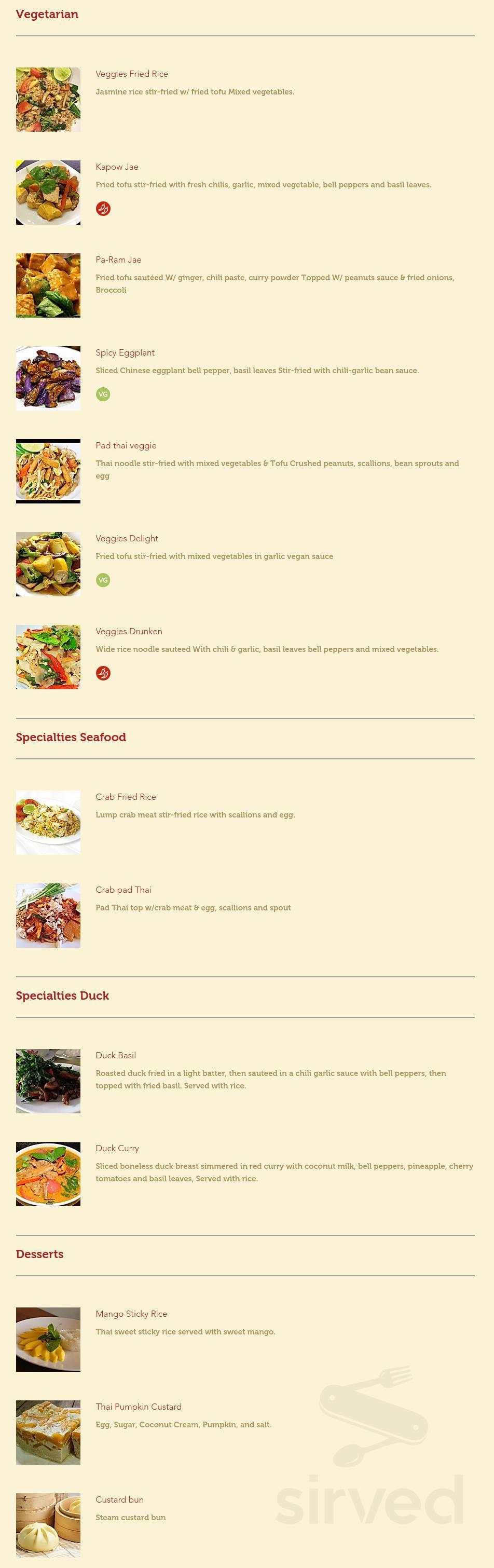 Menu - Crofton MD's Pick Thai | Sirved