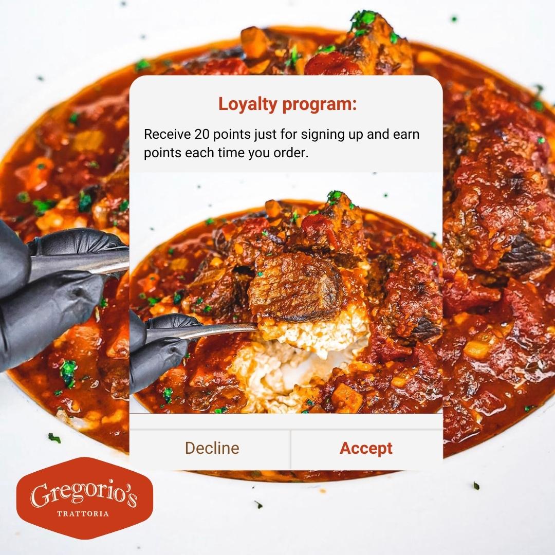 Gregorio's Trattoria menu in Bethesda, Maryland, USA