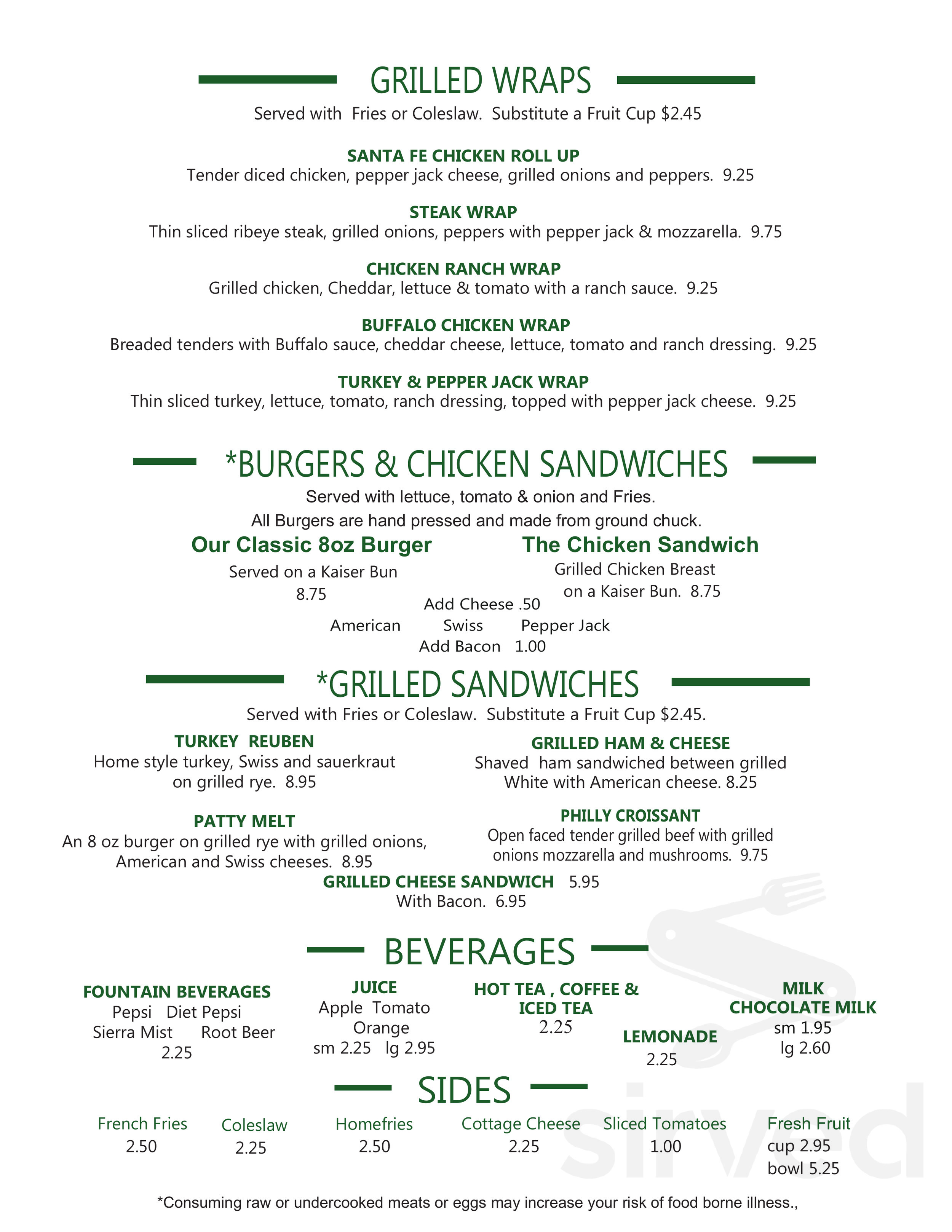 Teri's Diner menu in Bonita Springs, Florida, USA