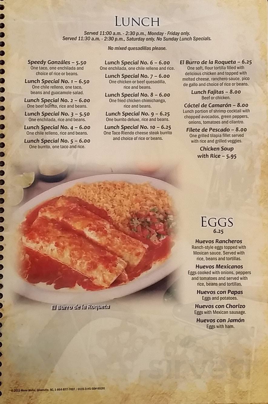Taco Riendo menu in Seneca, South Carolina, USA
