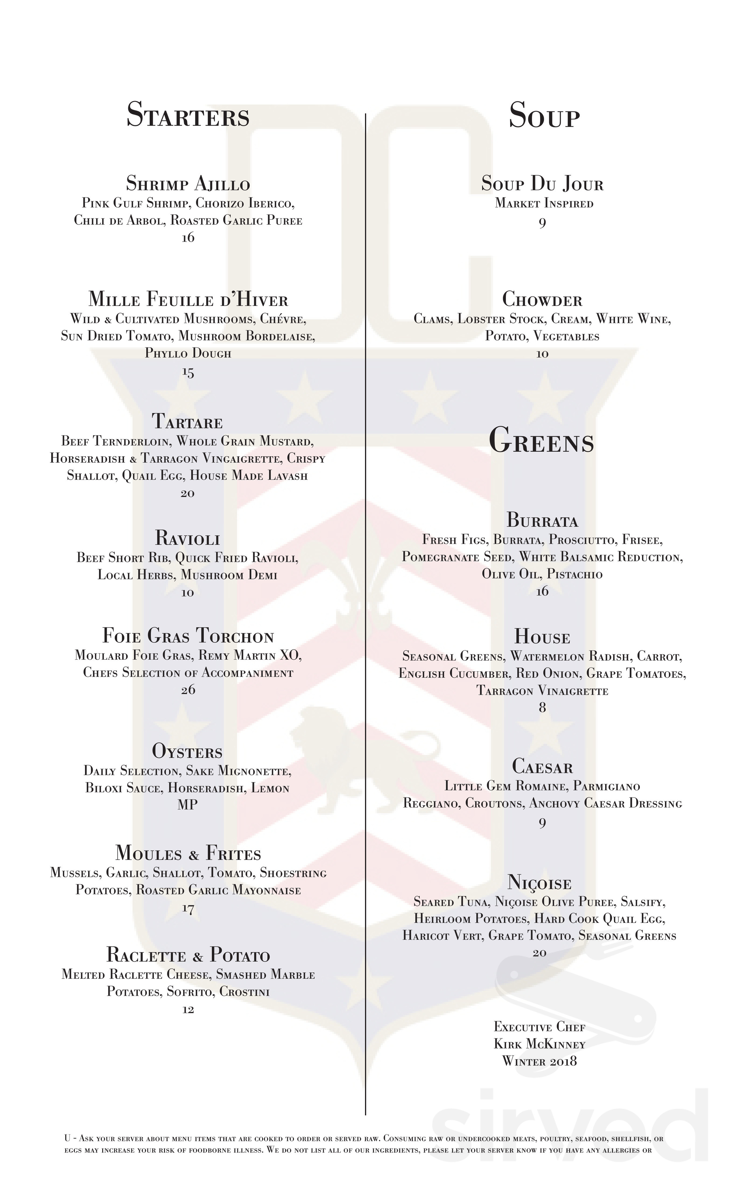 The Detroit Club menus in Detroit, Michigan, United States