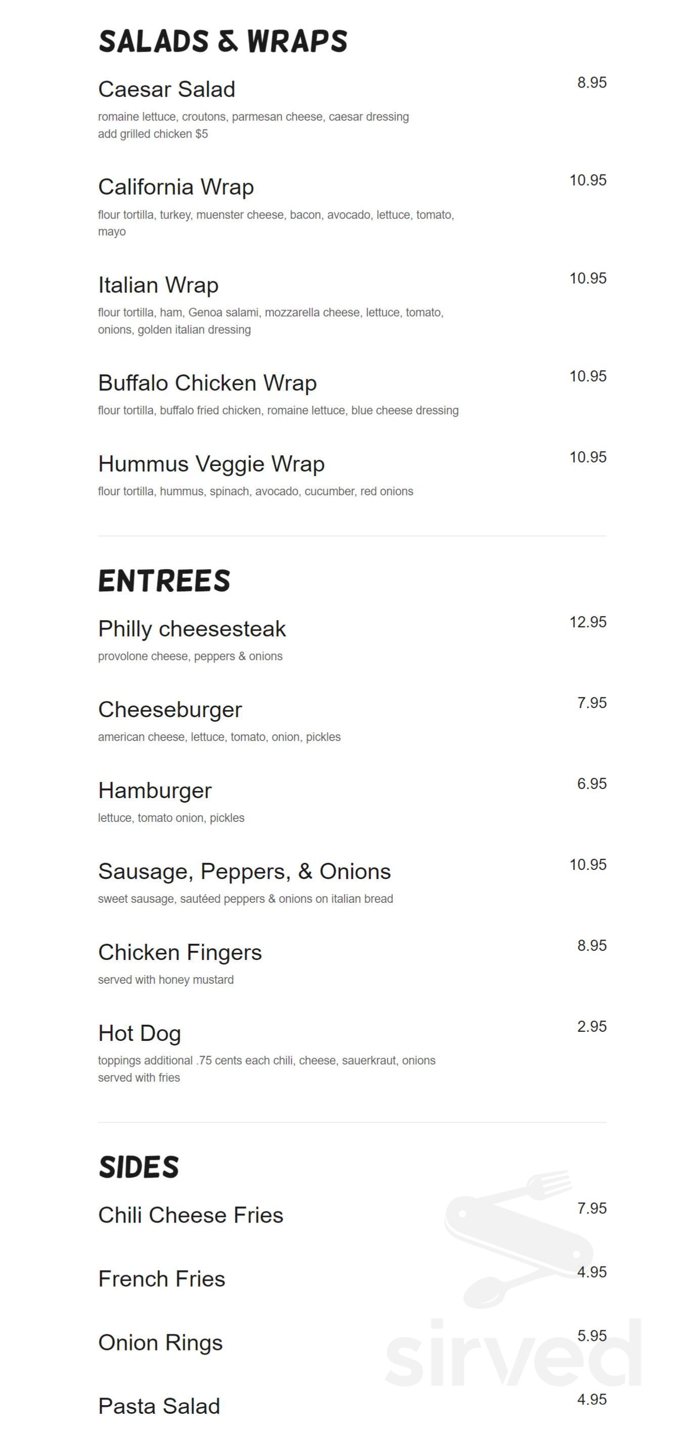 Fawn Lake Beach House menu in Hawley, Pennsylvania, USA