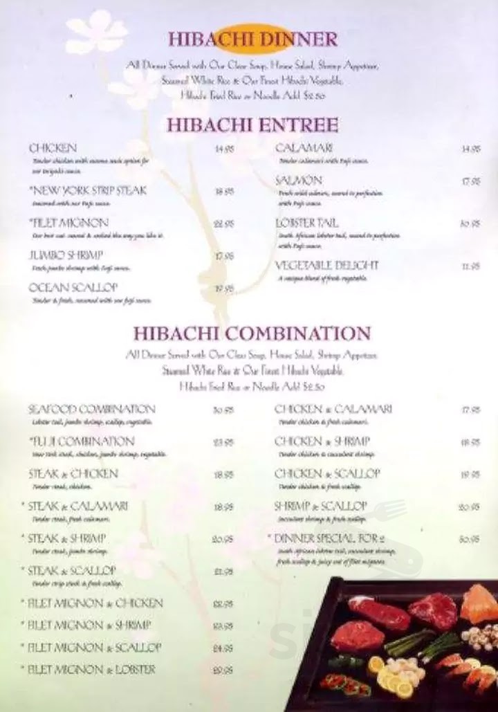 Fuji Steak House menu in Florence, Kentucky, USA