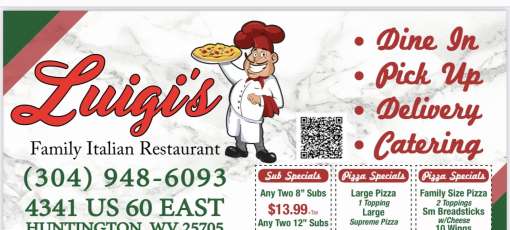Menu for Luigis in Huntington, WV | Sirved