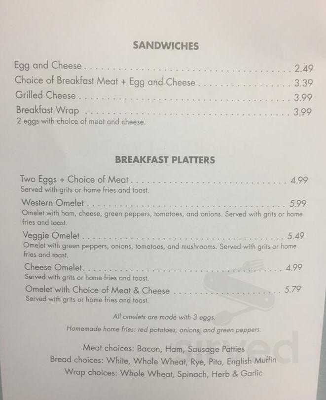 JJ'S Cafe menu in Jacksonville, Florida, USA