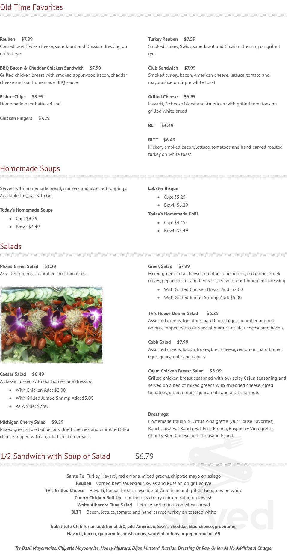 TV's Deli & Diner menu in Trenton, Michigan, USA