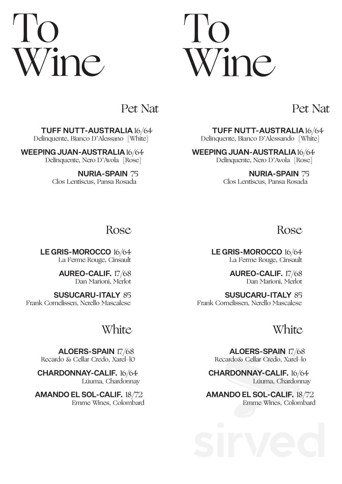 Gran Blanco menus in Venice, California, United States