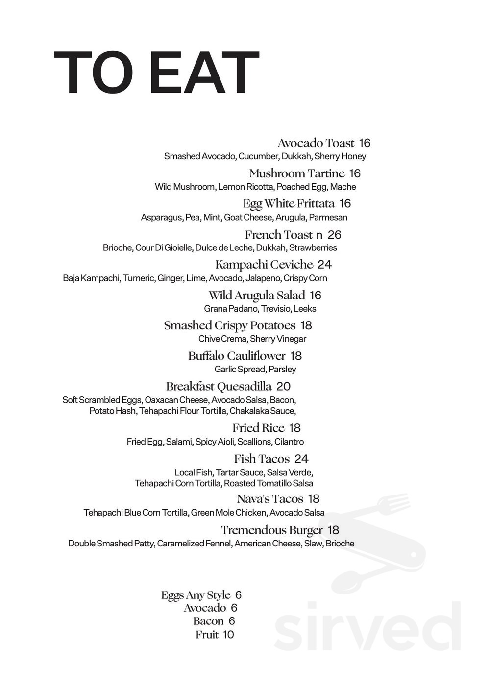 Gran Blanco menus in Venice, California, United States