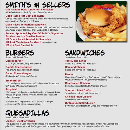 Smith's Restaurant menu in Collins, Missouri, USA