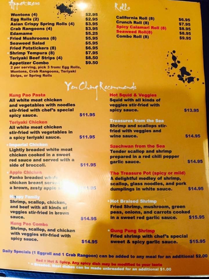 Yen Ching menus in Ozark, Missouri, United States