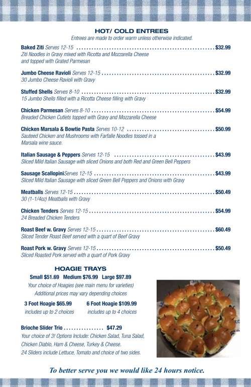 Liscio's Italian Bakery menu in Sewell, New Jersey, USA