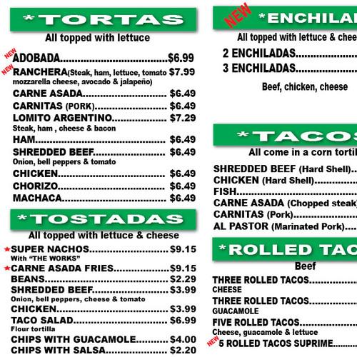 Los Betos menu in Nampa, Idaho, USA