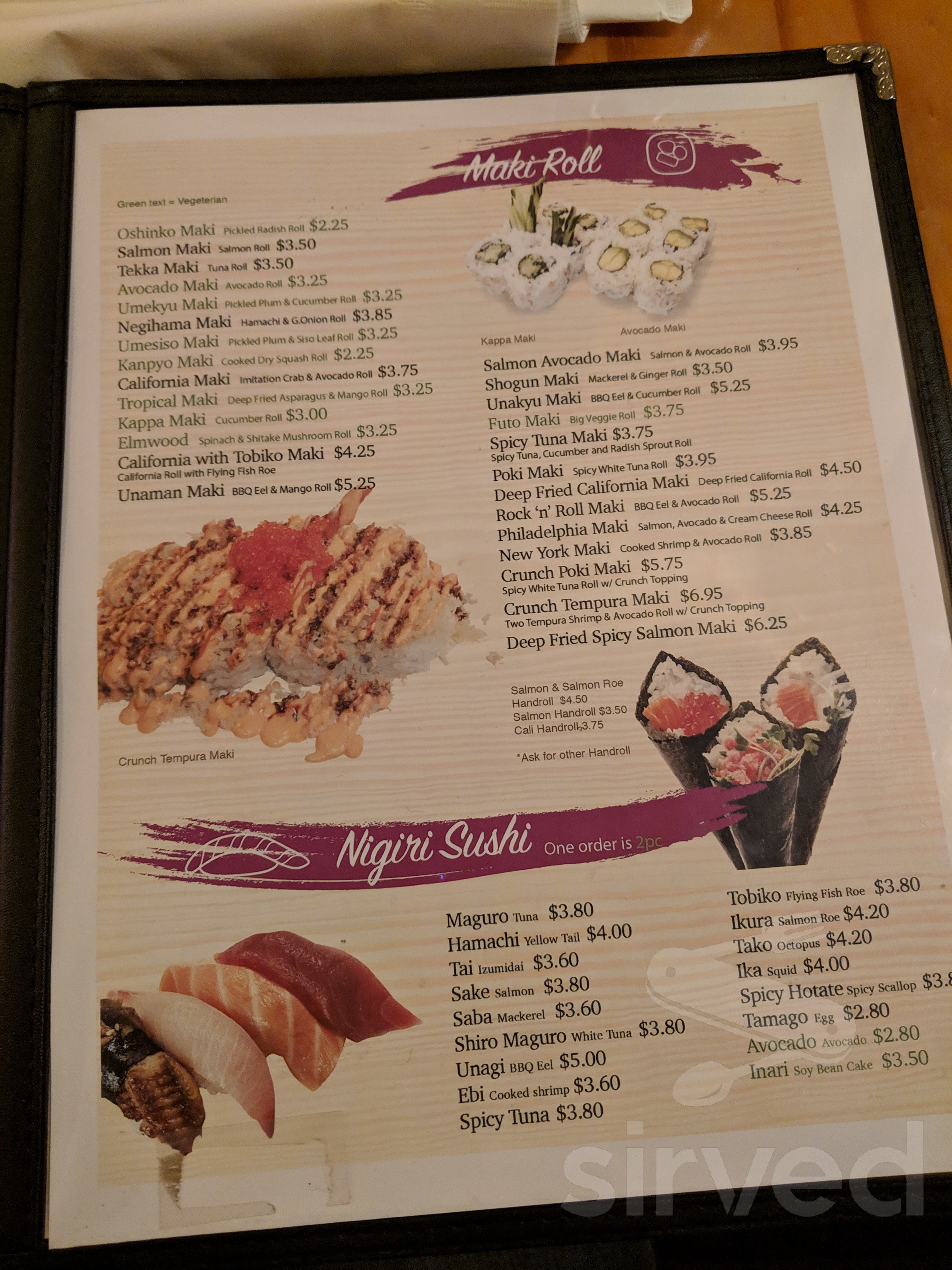 Manpuku menu in Berkeley, California, USA