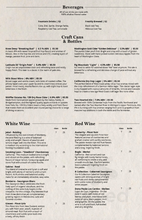 Menu for Sidewalk Grill in Los Angeles, CA | Sirved