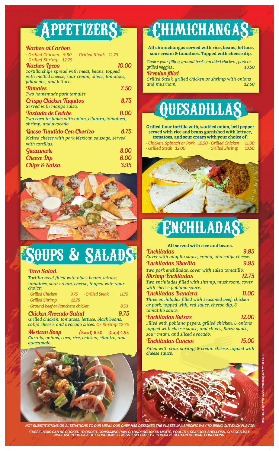 Chulas Mexican Grill menu in Spring Hill, Florida, USA